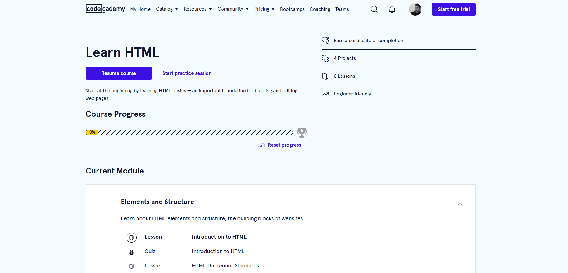 Codecademy Learn HTML – Digital Media & Multimedia Design